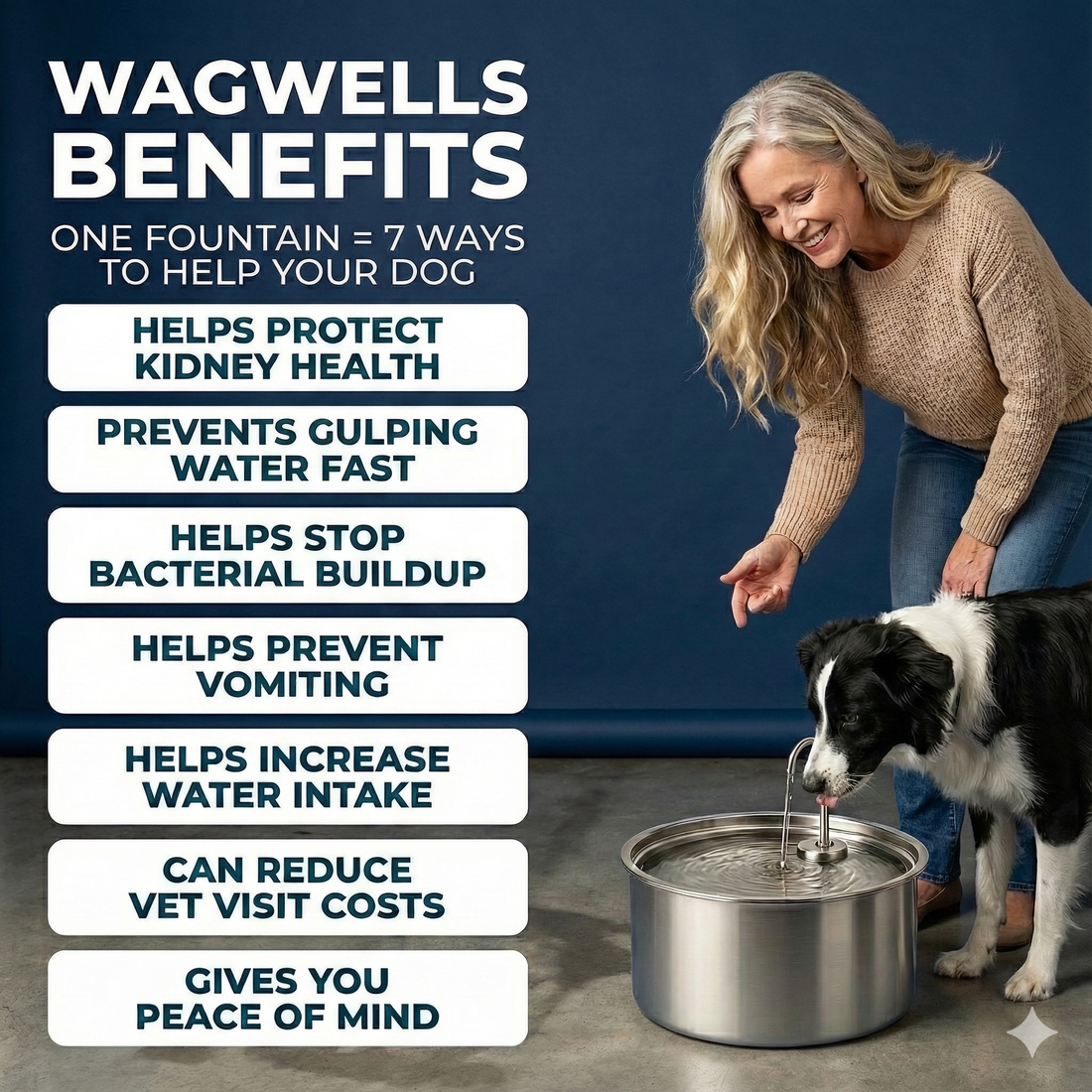 WagWells Dog Water Fountains | Fresh, Filtered Flow